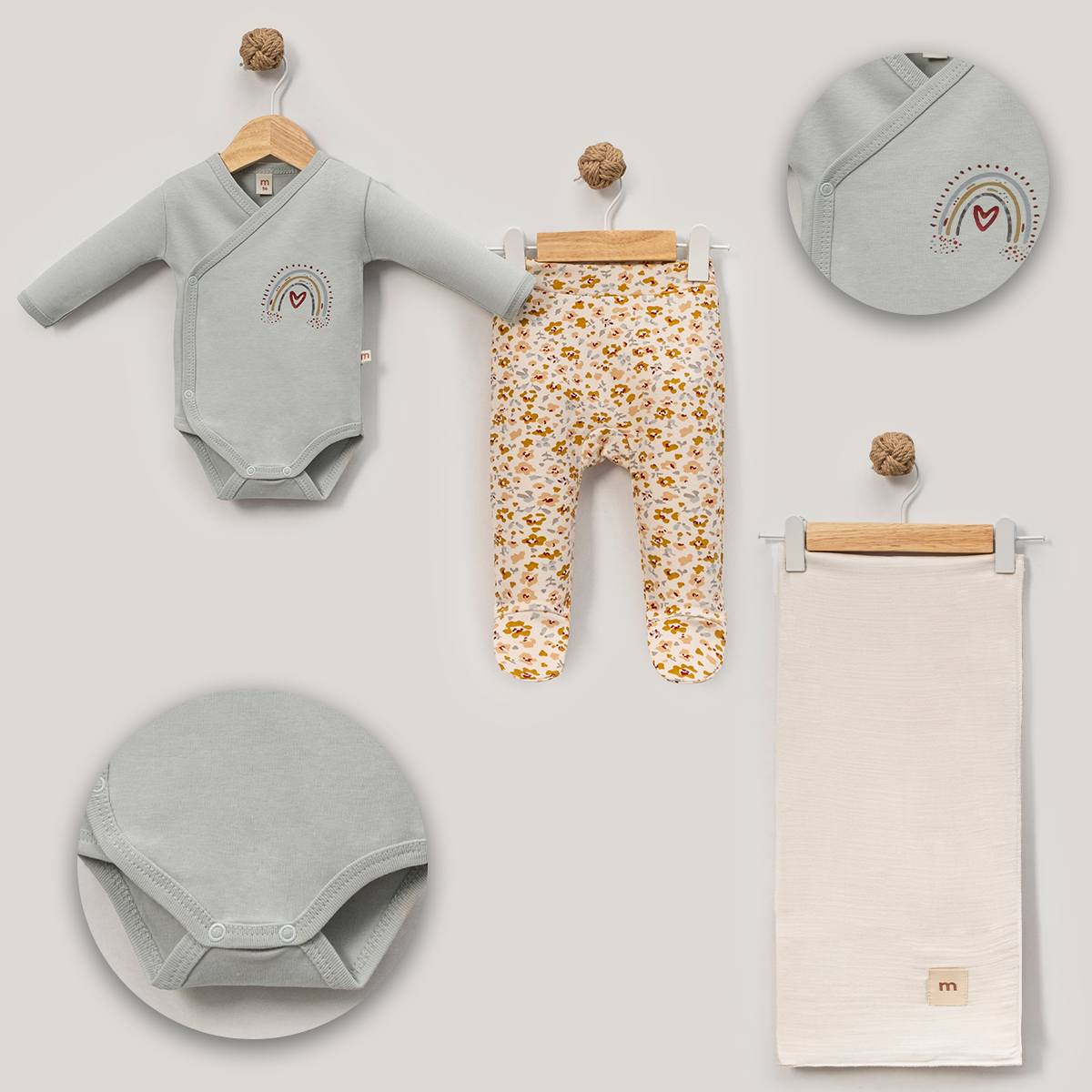 Wholesale MİNİSSE KIZ 3-6 AY ÇITIR ÇİÇEK BODY BATTANİYE SET products ...
