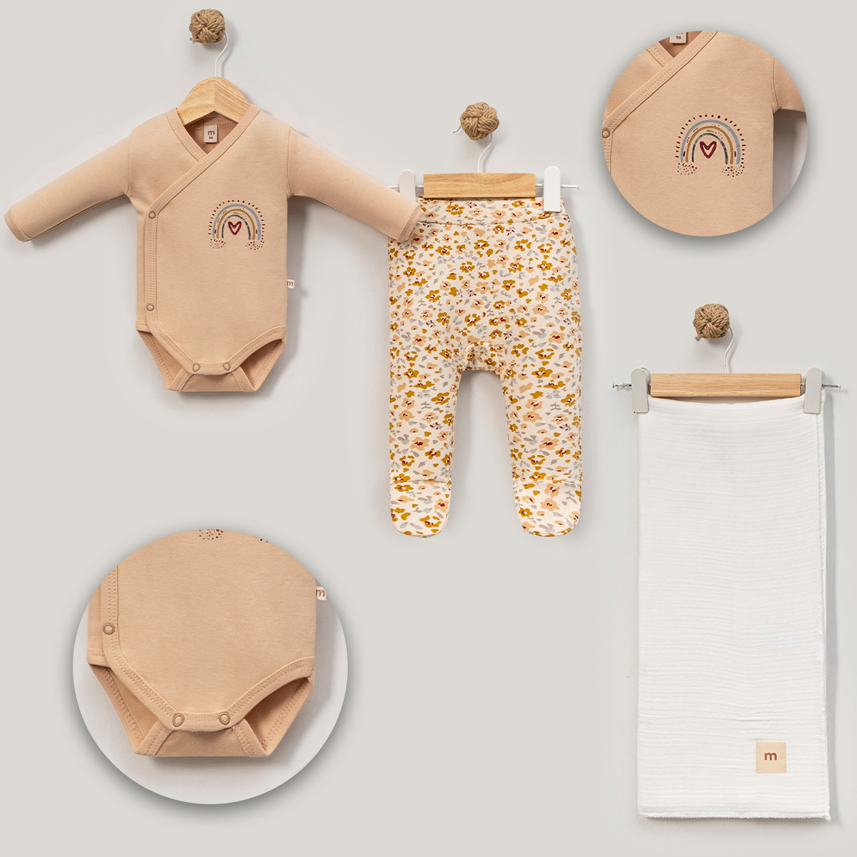 Wholesale MİNİSSE KIZ 3-6 AY ÇITIR ÇİÇEK BODY BATTANİYE SET products ...